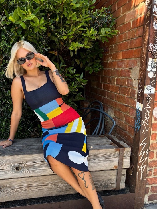 STAUD | Dresses | Stuad Katie Color Blocked Dress Size Medium | Poshmark